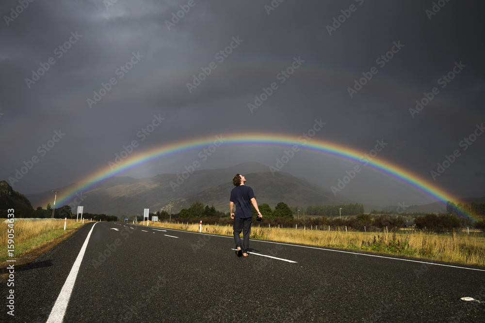 Rainbow Walk Stock Photo | Adobe Stock