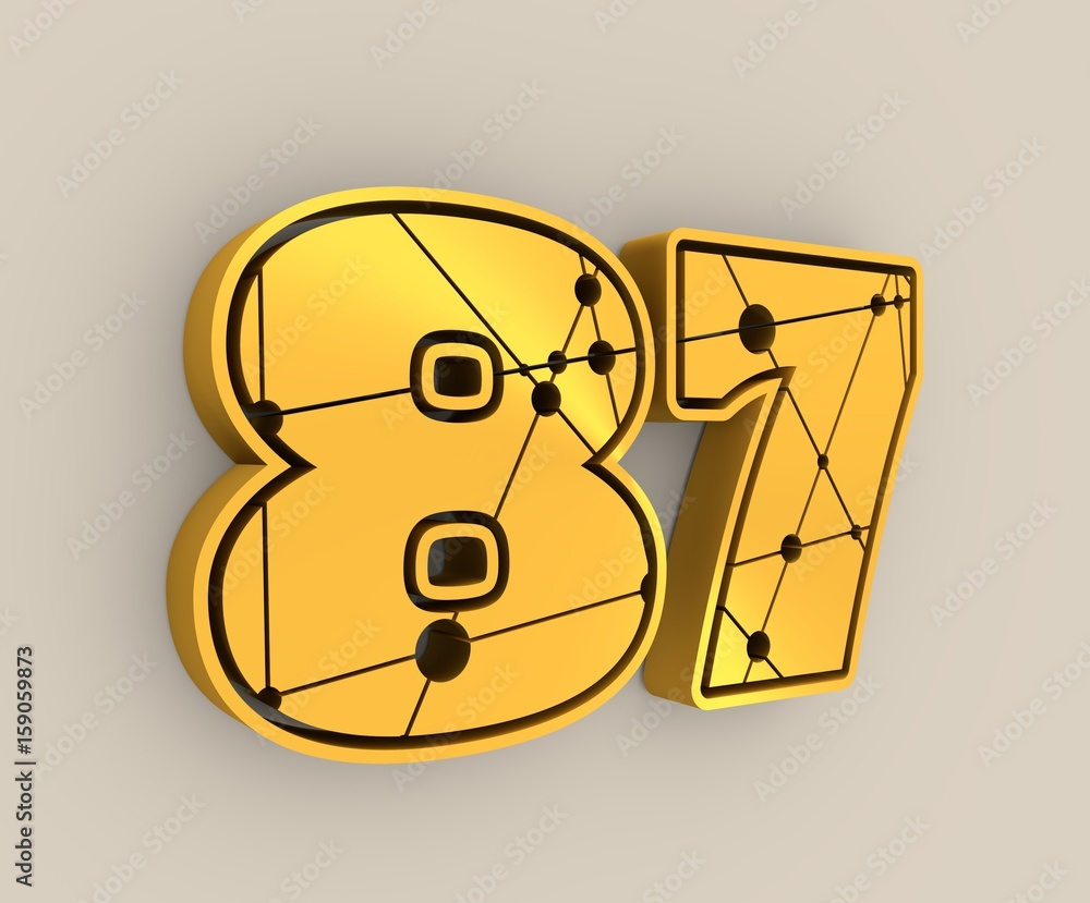 87 number illustration. Classic style Sport Team font. Numbers ...