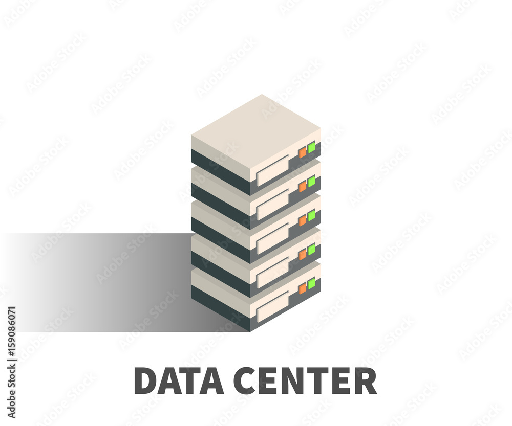 Data Center icon, vector symbol in isometric 3D style isolated on white ...