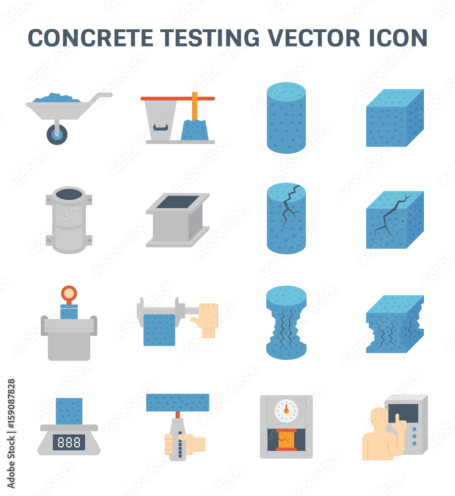 Vector icon of concrete strength testing and laboratory for ...