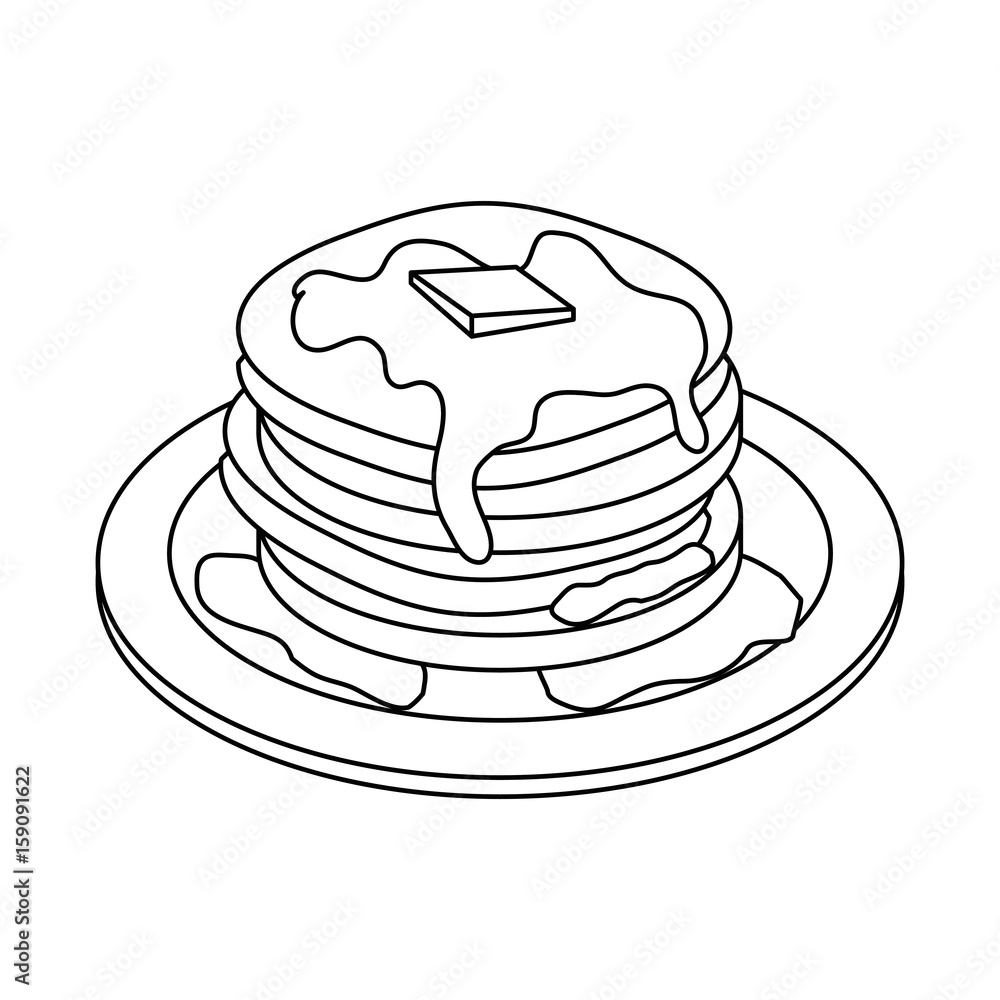 Pancakes Clip Art Black And White