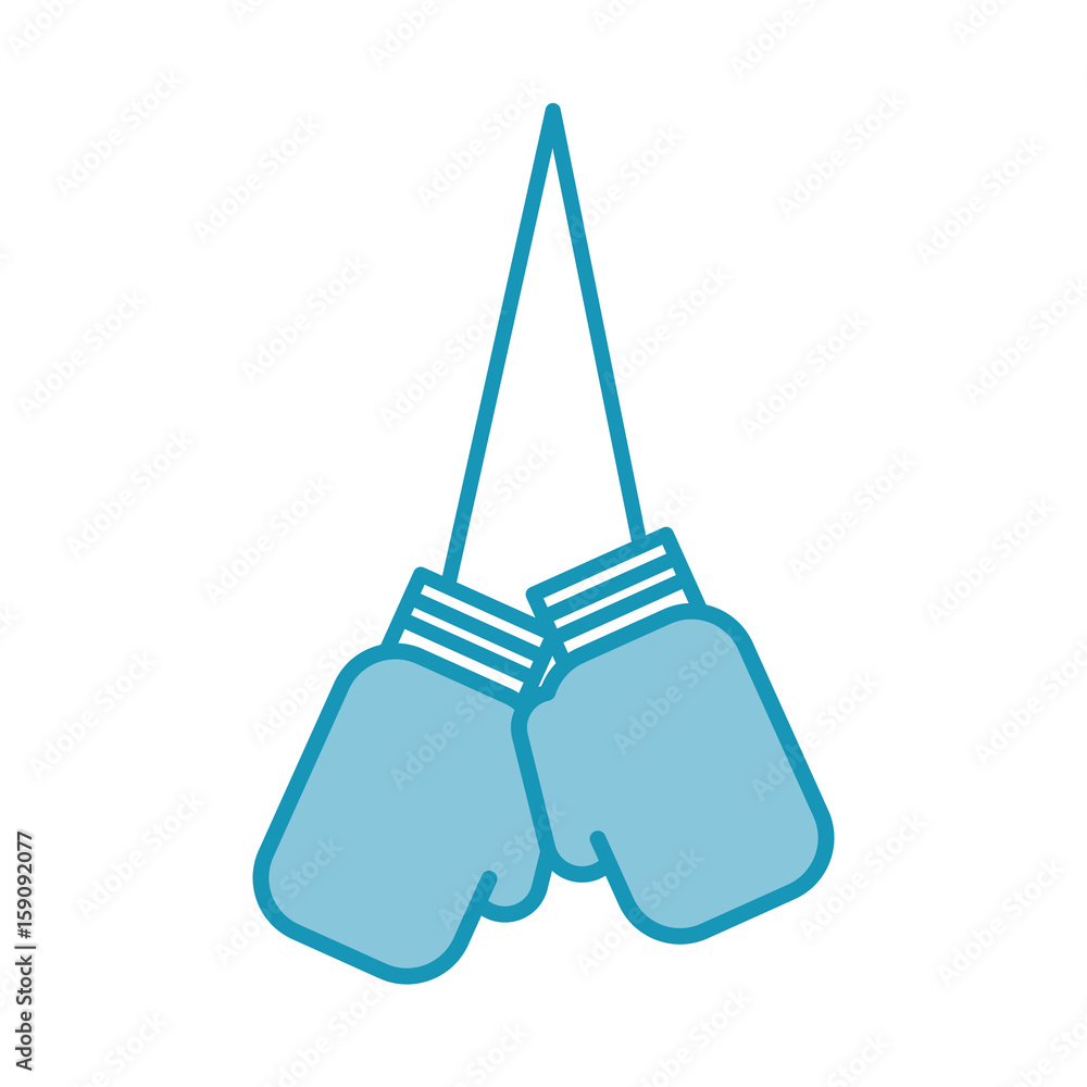 blue hanging boxing gloves cartoon vector graphic design Stock Vector ...
