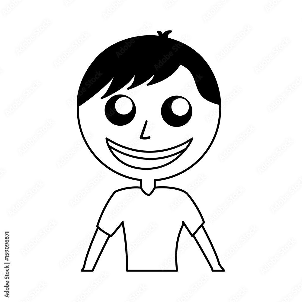 black icon upper body man cartoon vector graphic design Stock Vector ...