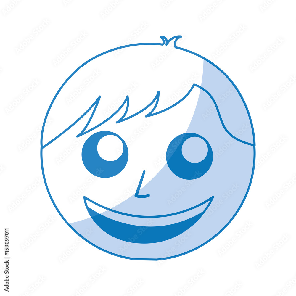 shadow blue man face cartoon vector graphic design Stock Vector | Adobe ...