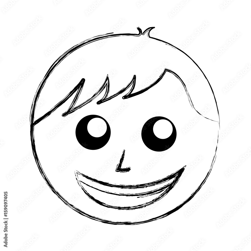sketch draw man face cartoon vector graphic design Stock Vector | Adobe ...
