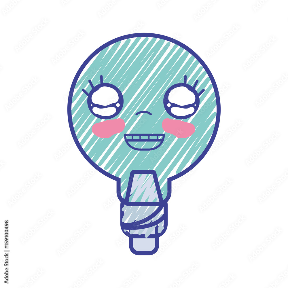 kawaii cute happy bulb energy Stock Vector | Adobe Stock