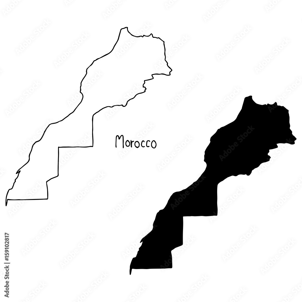 Morocco Map Black And White