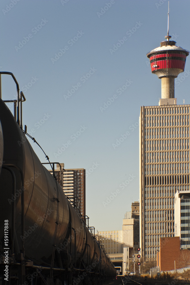 Calgary is considered a beta- world city. Modern downtown skyline full ...