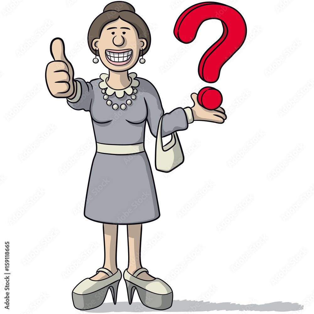 Woman with a question mark Stock Vector | Adobe Stock
