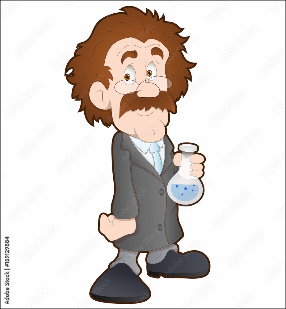 Cartoon man teacher of chemistry Stock Vector | Adobe Stock