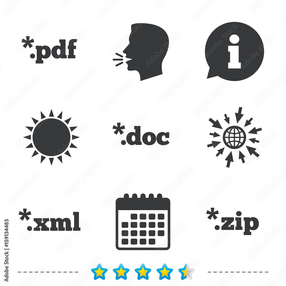 Document Signs File Extensions Symbols Stock Vector Adobe Stock