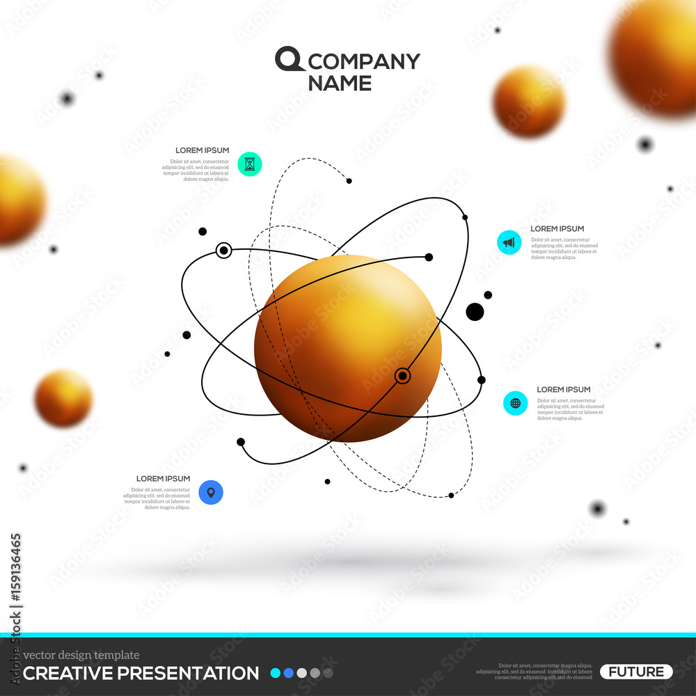gold sphere particles and atomic structure Stock Vector | Adobe Stock
