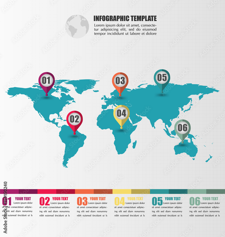 Infographic Template World Map