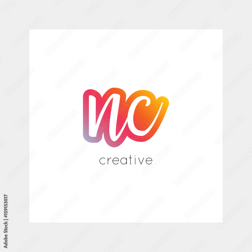 NC logo, vector. Useful as branding, app icon, alphabet combination ...