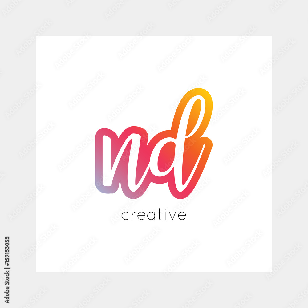 ND logo, vector. Useful as branding, app icon, alphabet combination ...