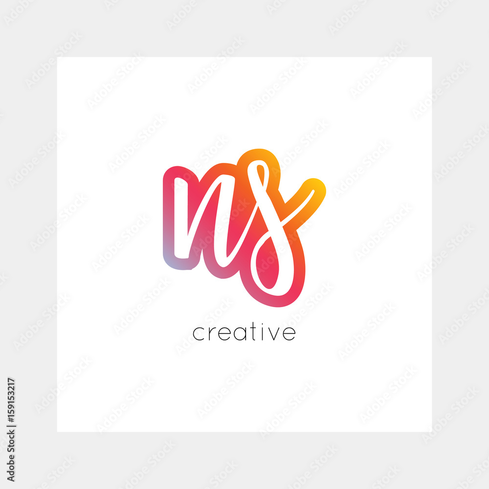 NS logo, vector. Useful as branding, app icon, alphabet combination ...