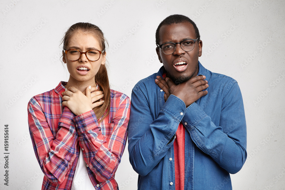 Human emotions, feelings, reaction and attitude. Young interracial ...