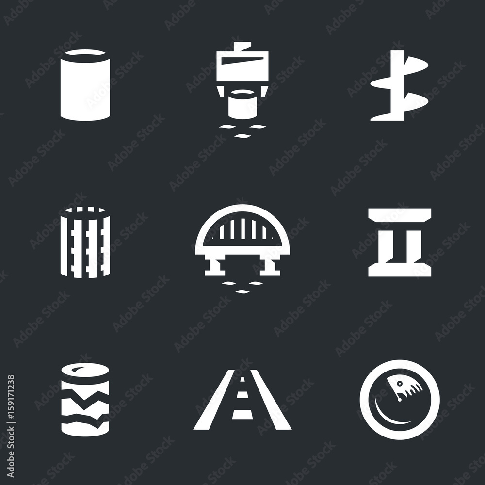 Vector Set of Bridge building Icons. Stock Vector | Adobe Stock