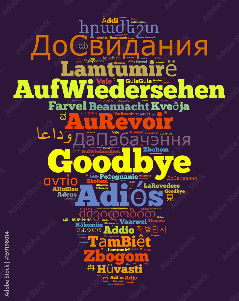 Word Goodbye in different languages Stock Illustration | Adobe Stock