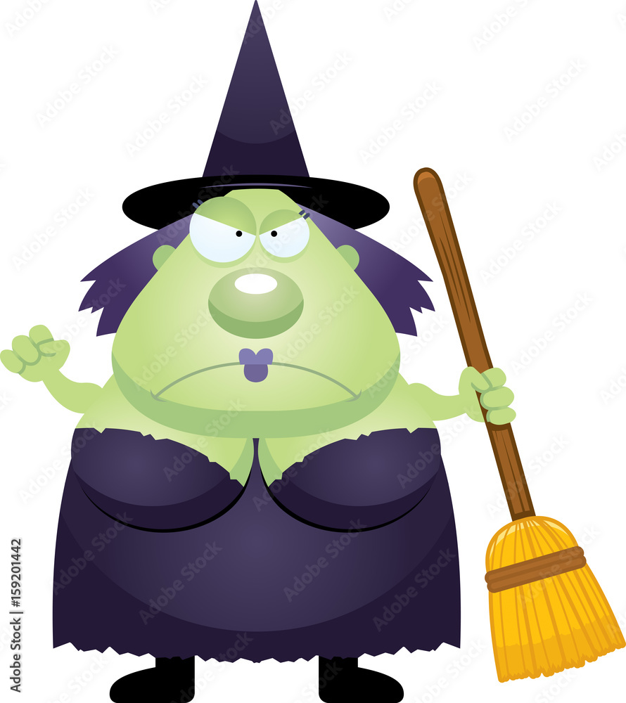 Angry Cartoon Witch Stock Vector | Adobe Stock