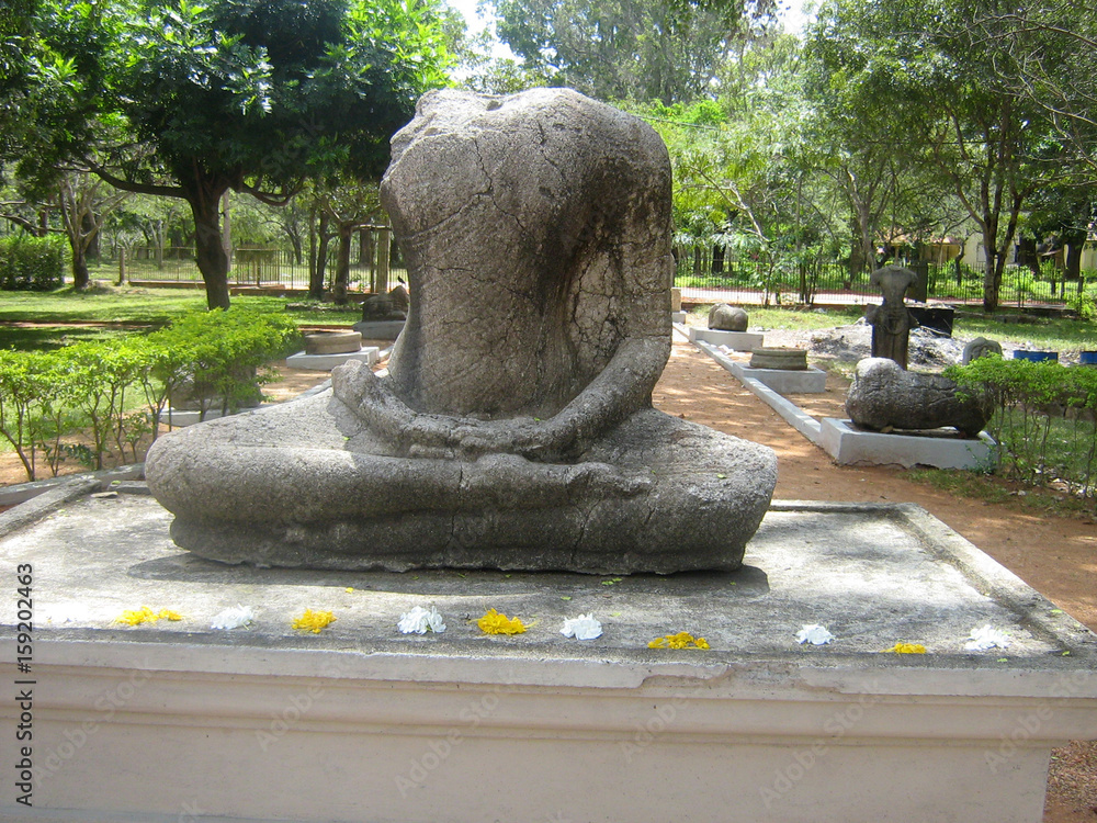 Ancient Buddha sculpture in the museum in Sri Lanka Stock Photo | Adobe ...