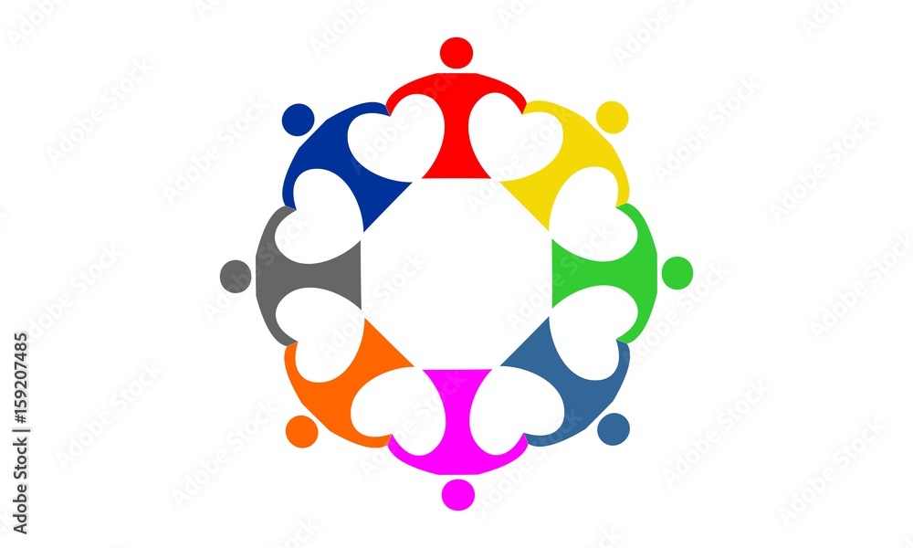 Teamwork logo design Stock Vector | Adobe Stock