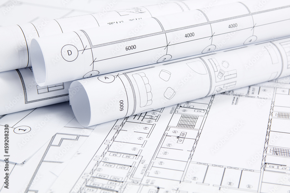 Architectural plan. Engineering house drawings and blueprints. Stock ...
