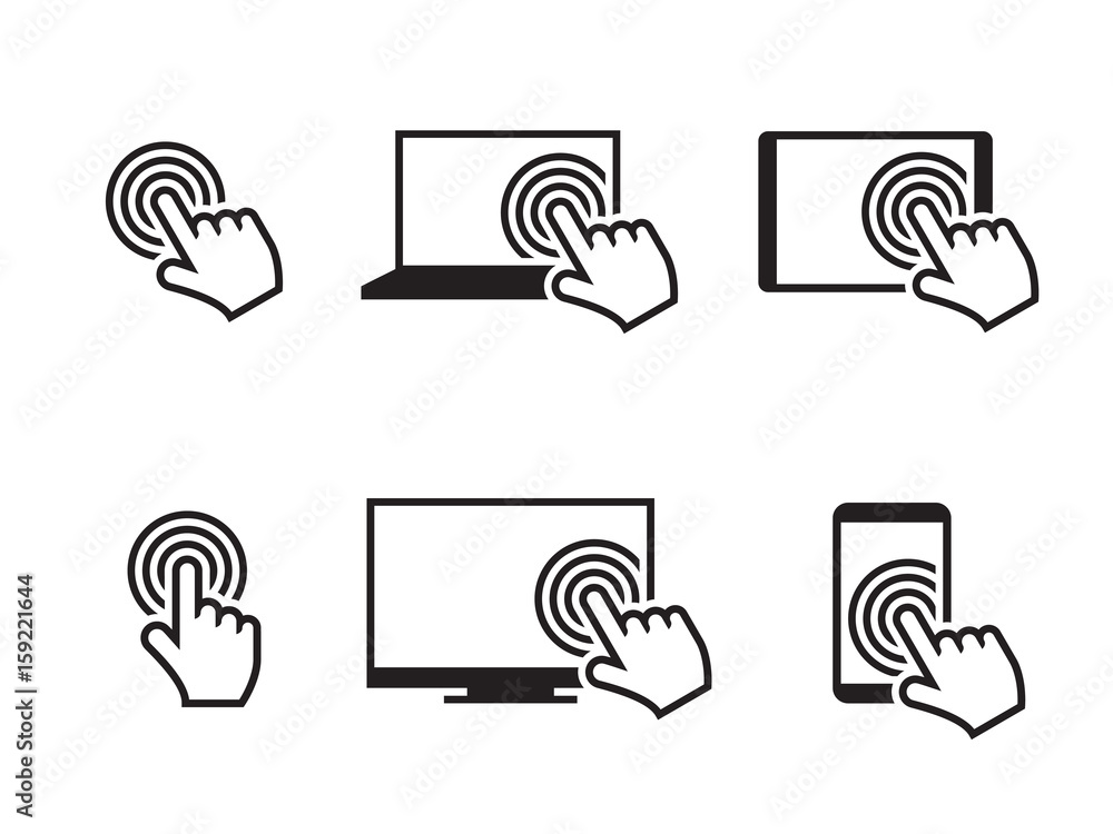 Touch screen icons set Stock Vector | Adobe Stock