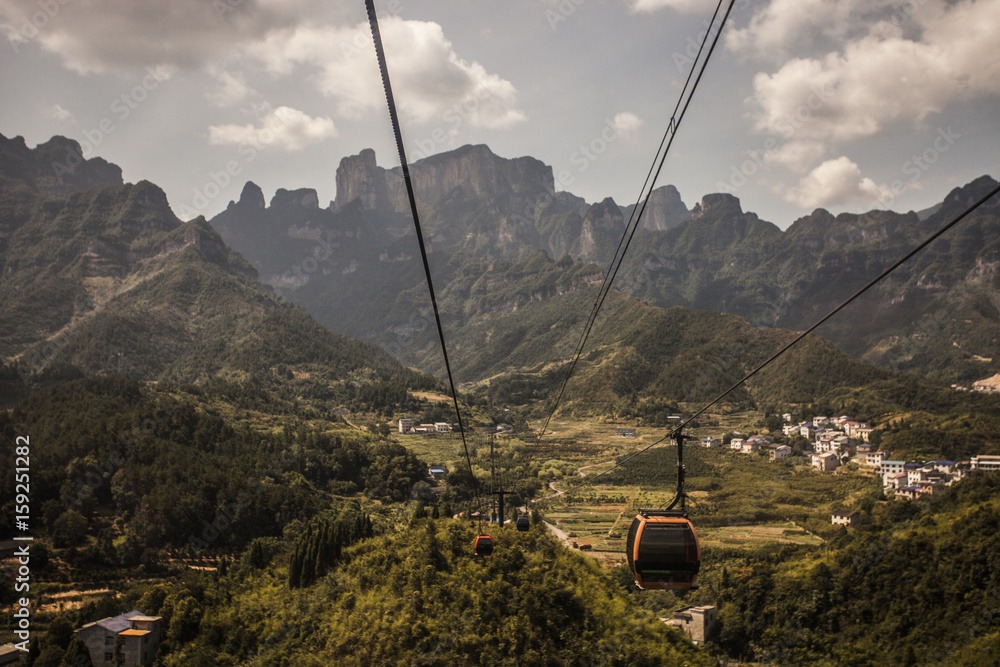Cable car at Tianmen mountain in Zhangjiajie, China Stock Photo | Adobe ...