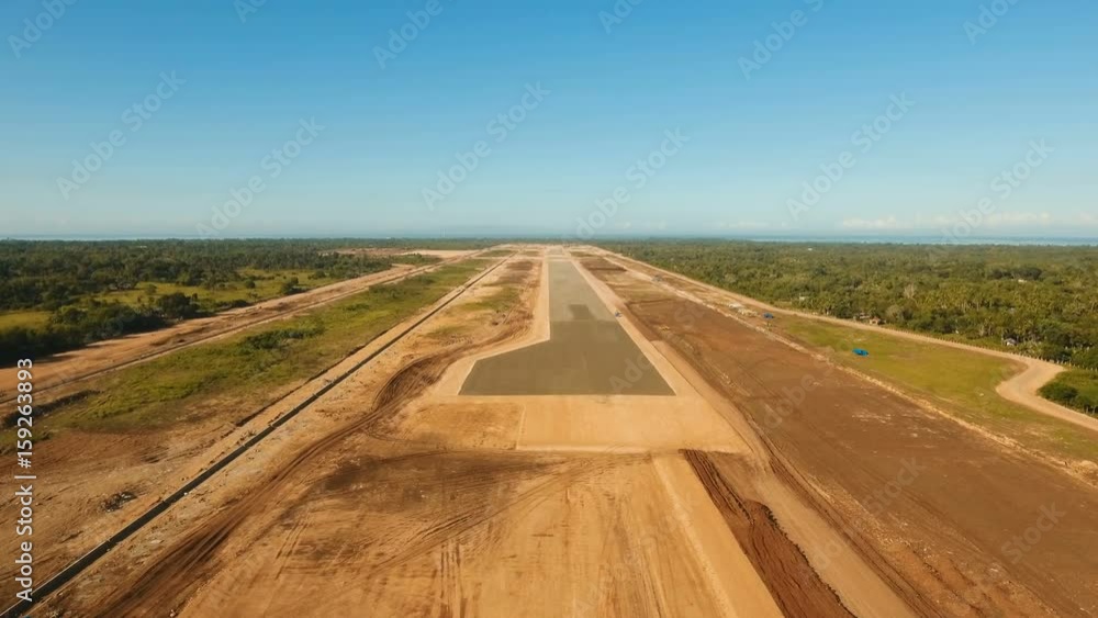 Construction of a new airport terminal on Panglao. Aerial view Modern ...