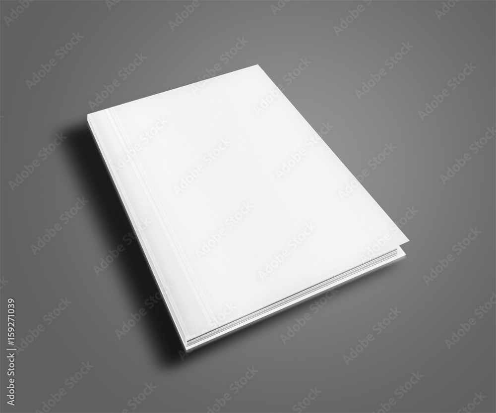 Blank book cover template on gray background with shadows. 3D ...