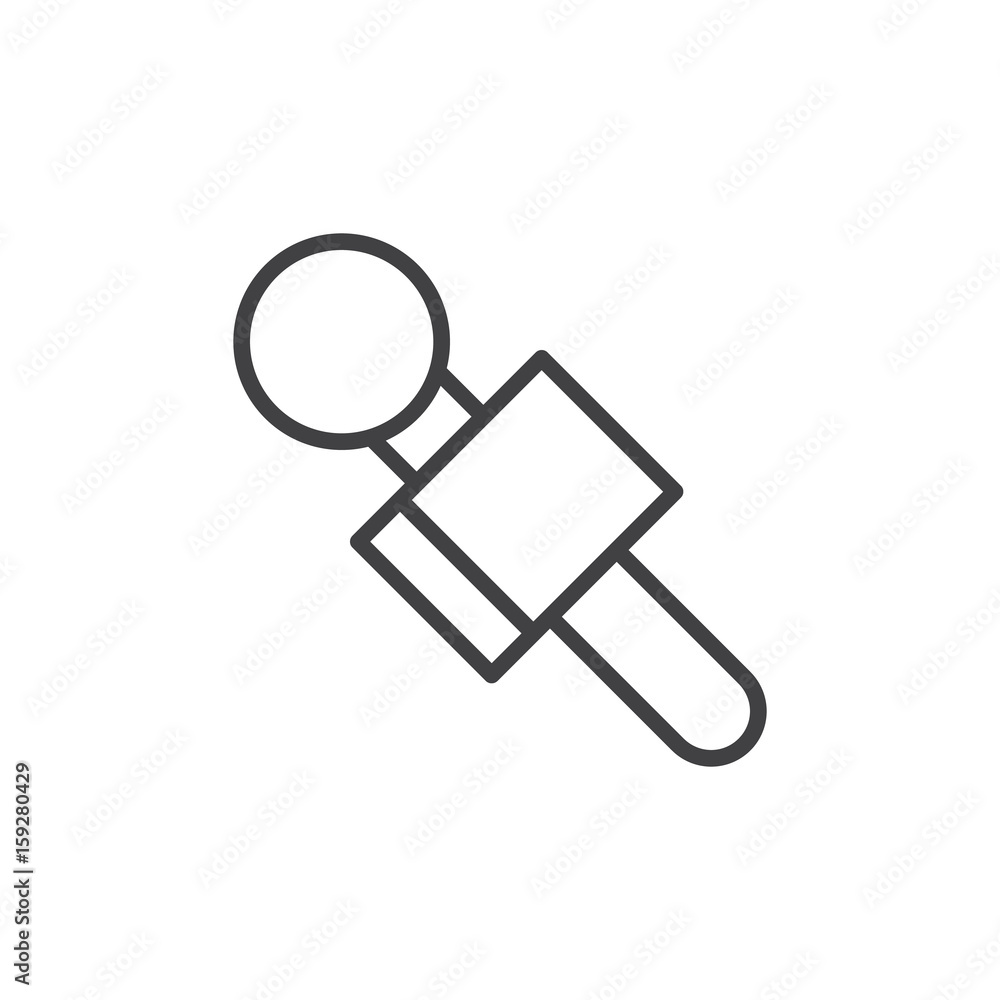 News reporter microphone line icon, outline vector sign, linear style ...