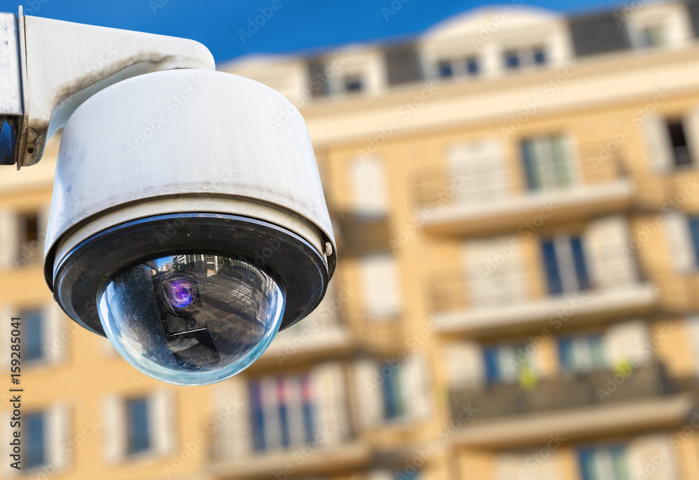 security CCTV camera or surveillance system with modern luxury ...