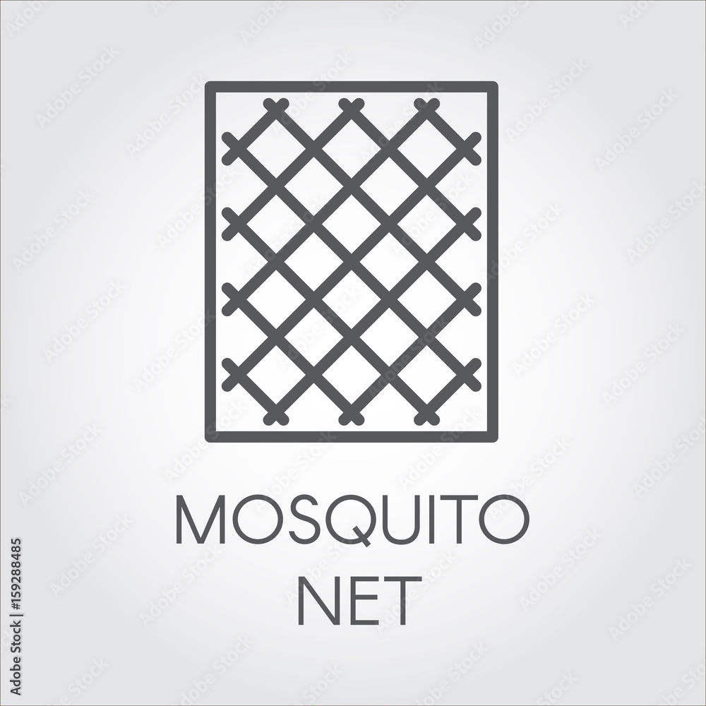 Simplicity icon in linear style of mosquito nets for windows. Concept ...