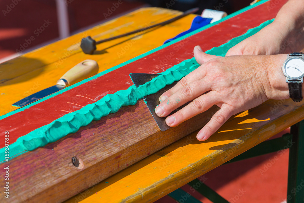 Absprungbalken beim Weitsprung Stock Photo | Adobe Stock