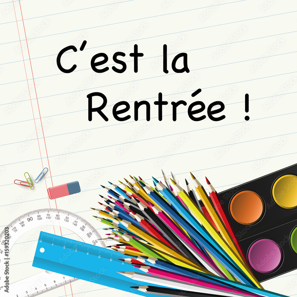 Vecteur Stock Rentrée scolaire et fournitures de classe | Adobe Stock