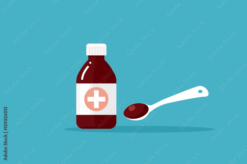 medicated syrup, cough syrup Stock Vector | Adobe Stock