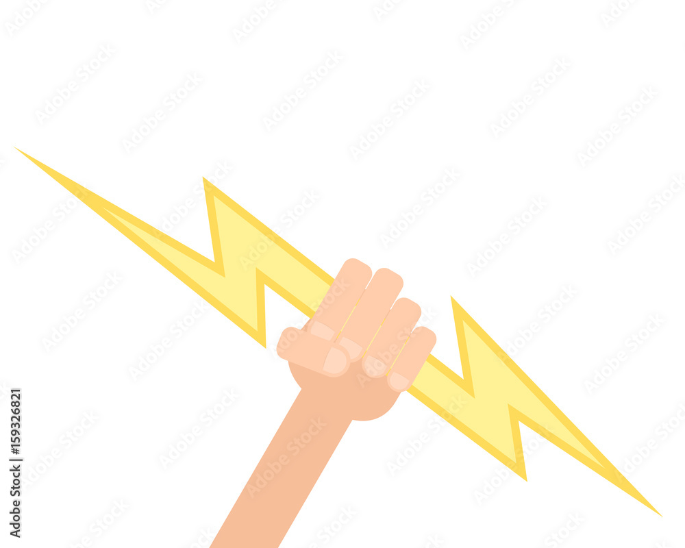 hand holding lightning Stock Vector | Adobe Stock