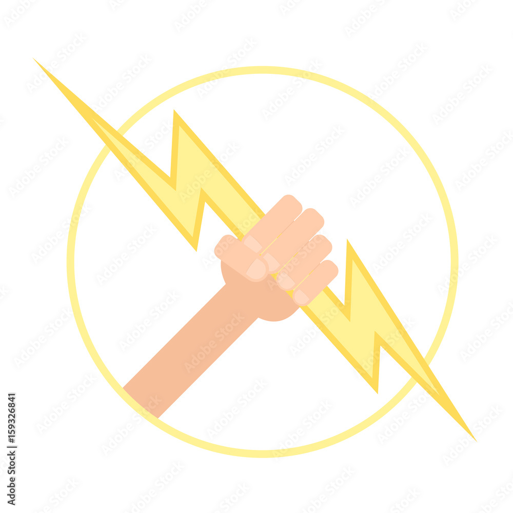 hand holding lightning Stock Vector | Adobe Stock