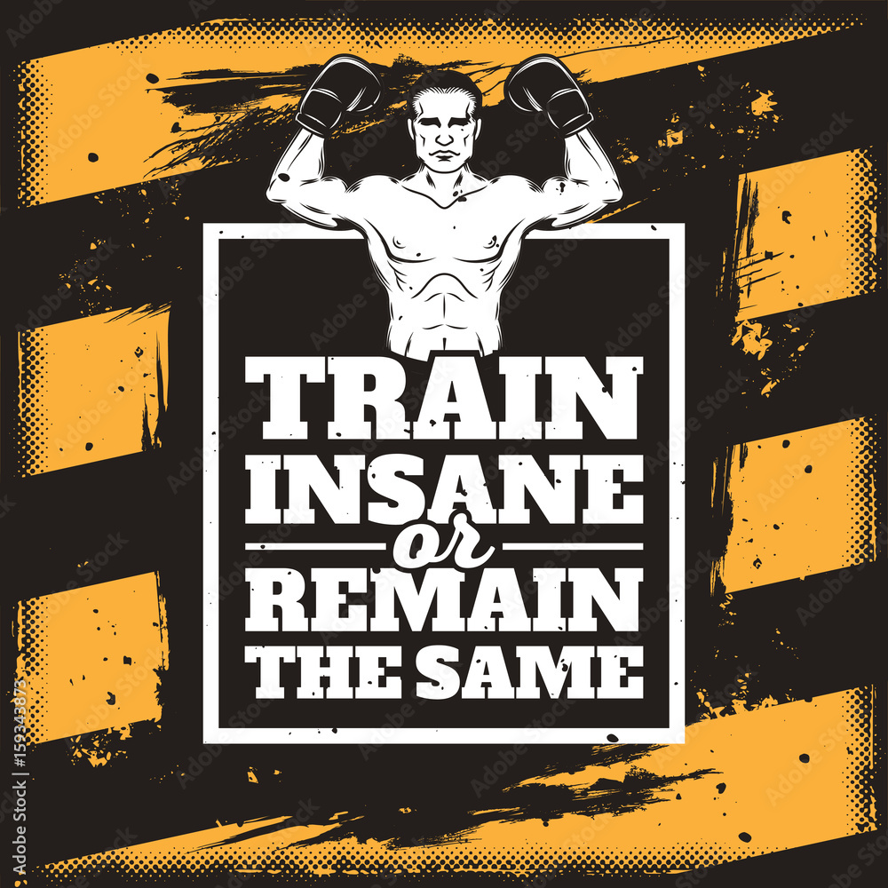 Vector conceptual motivational poster for a boxing club in the grunge ...