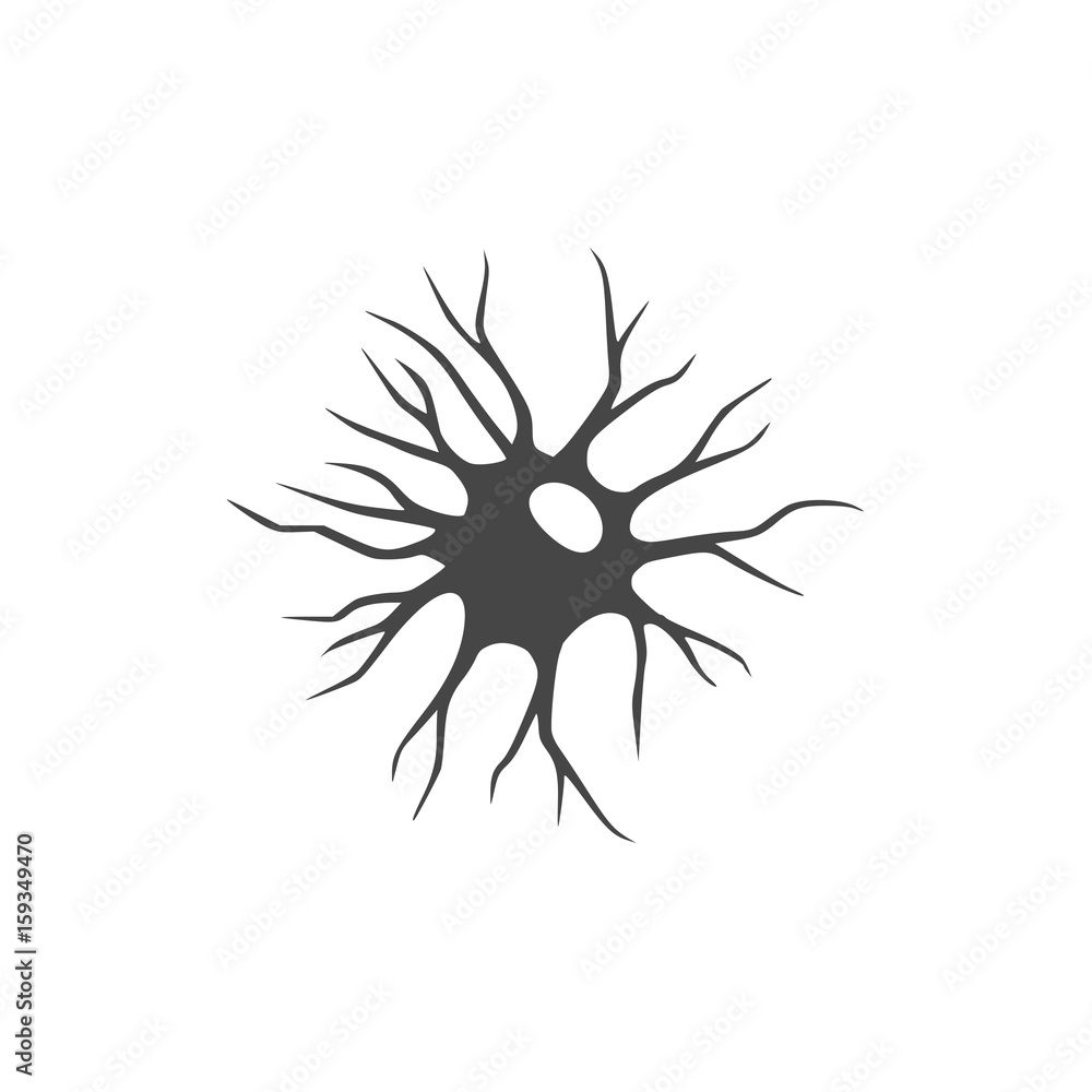 Neuron, Nerve Cell Icon Flat Graphic Design - Illustration Stock Vector ...