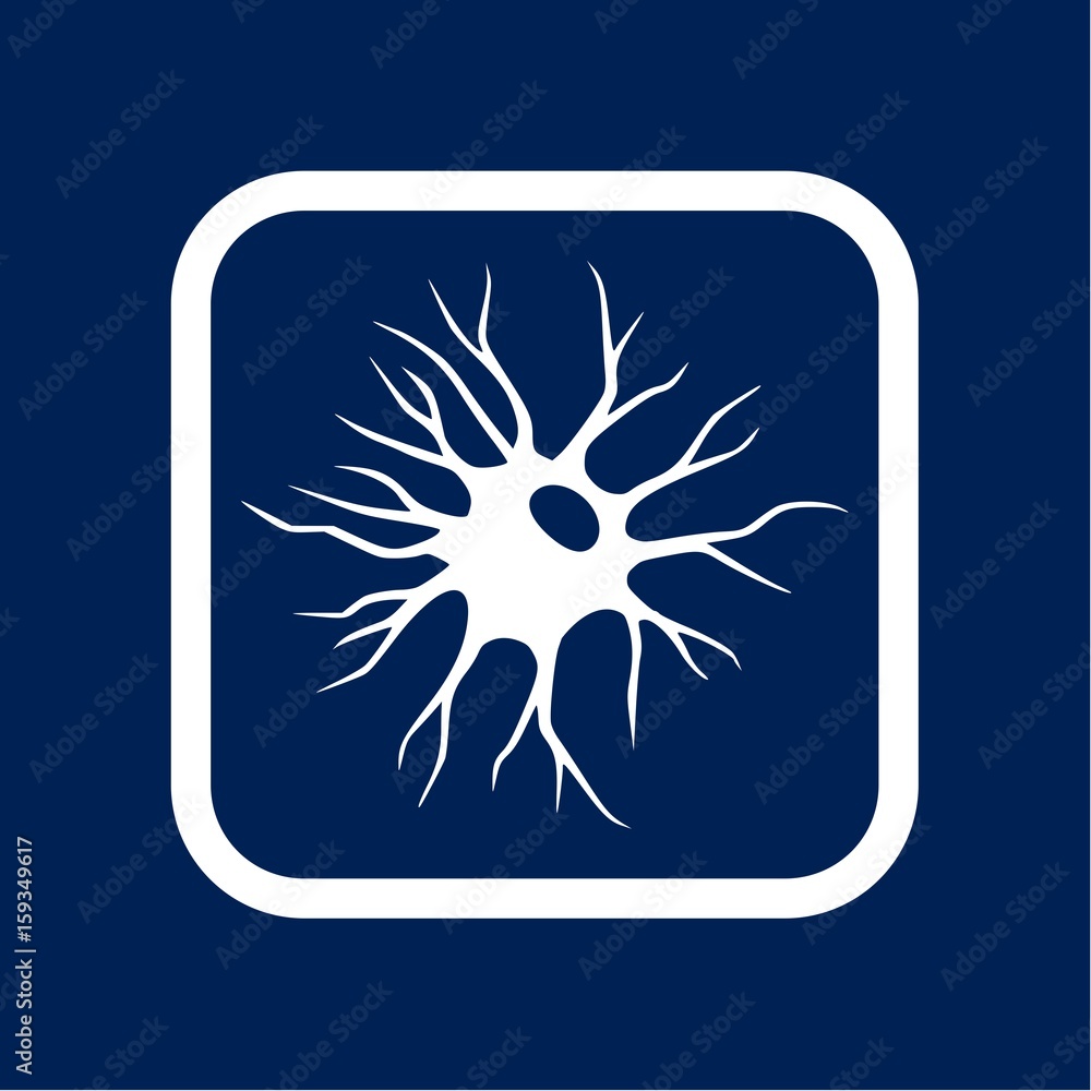 Neuron, Nerve Cell Icon Flat Graphic Design - Illustration Stock Vector ...