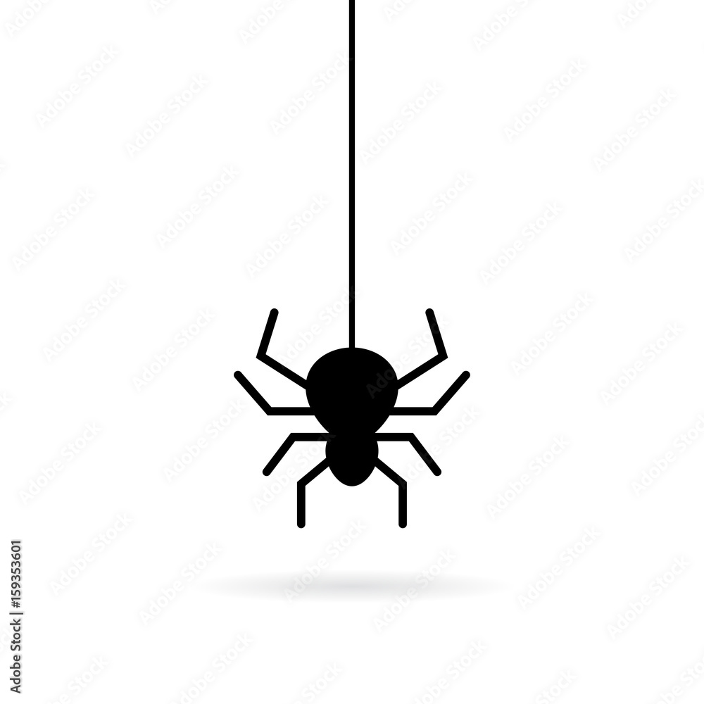 Hanging spider vector icon Stock Vector | Adobe Stock