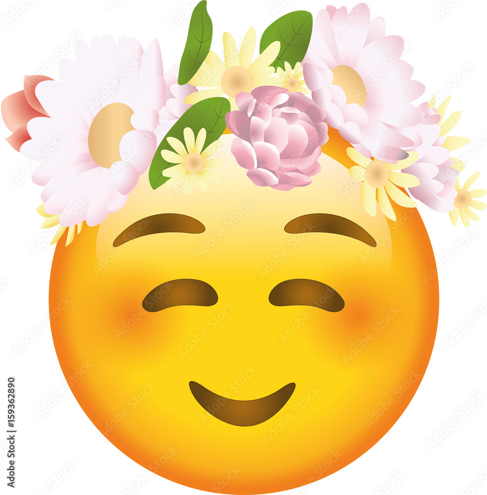 Vector smiling emoji. Smiling face. Happy. Cute emoticon isolated on ...