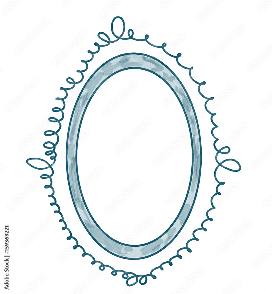 Colorful hand drawn blue abstract doodle frame for greeting card or ...