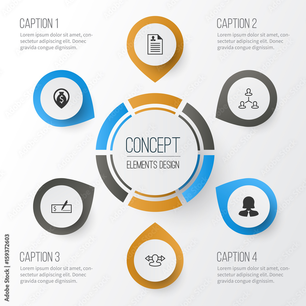 Management Icons Set. Collection Of Curriculum Vitae, Business Woman ...