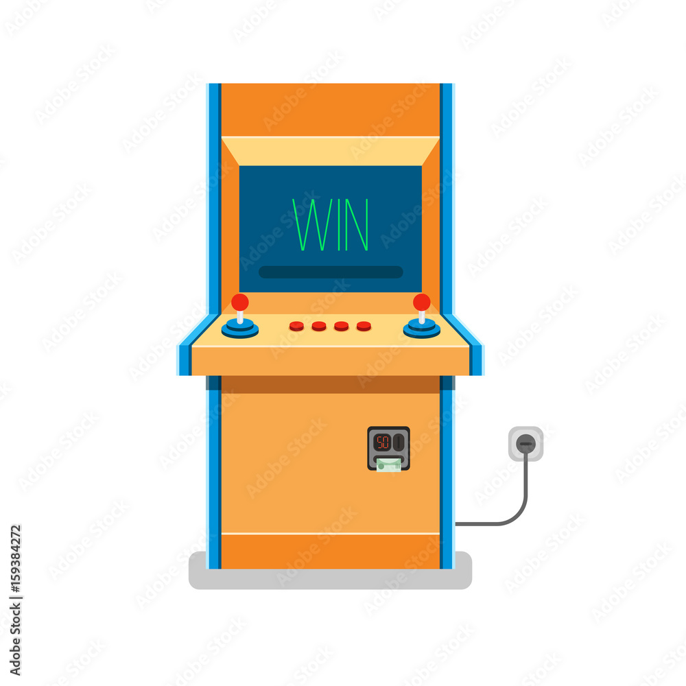 Old Arcade machine vector illustration Stock Vector | Adobe Stock