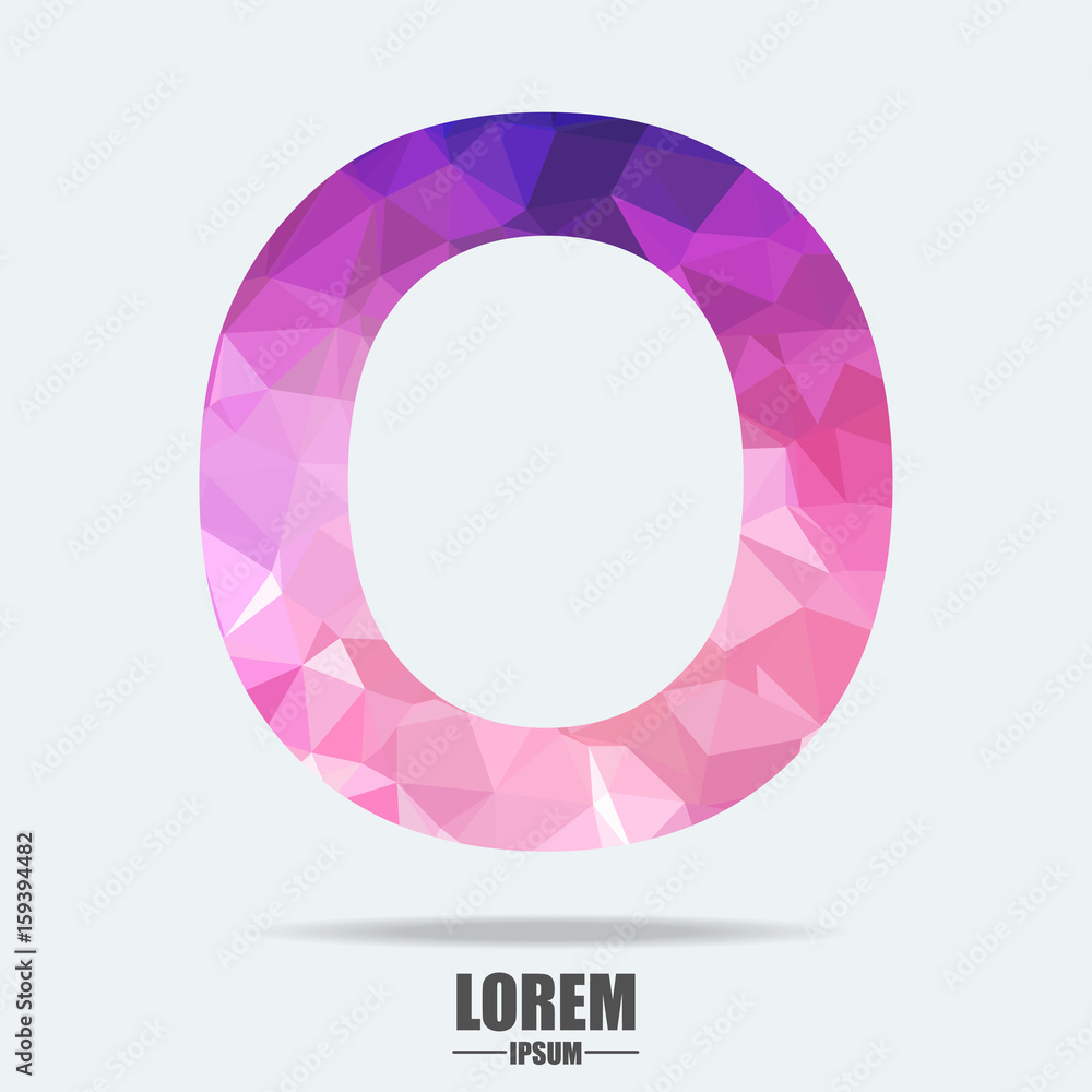 Abstract trend polygon letter O logo design template. Art tech media ...