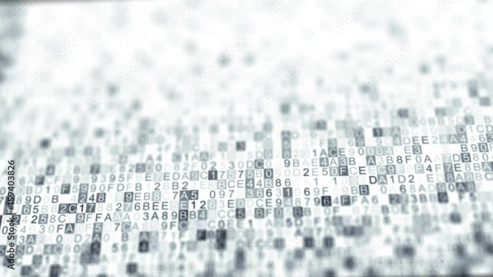 Digital data hex code symbols. Abstract information technology ...