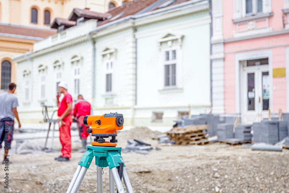 Civil engineer's instrument, theodolite, equipment for land surveying ...